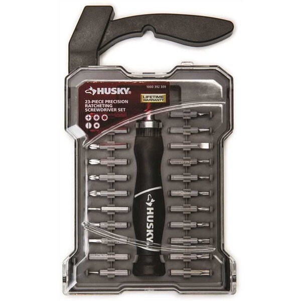 Husky Ratcheting Precision Screwdriver Set H23pcsdset Zoro